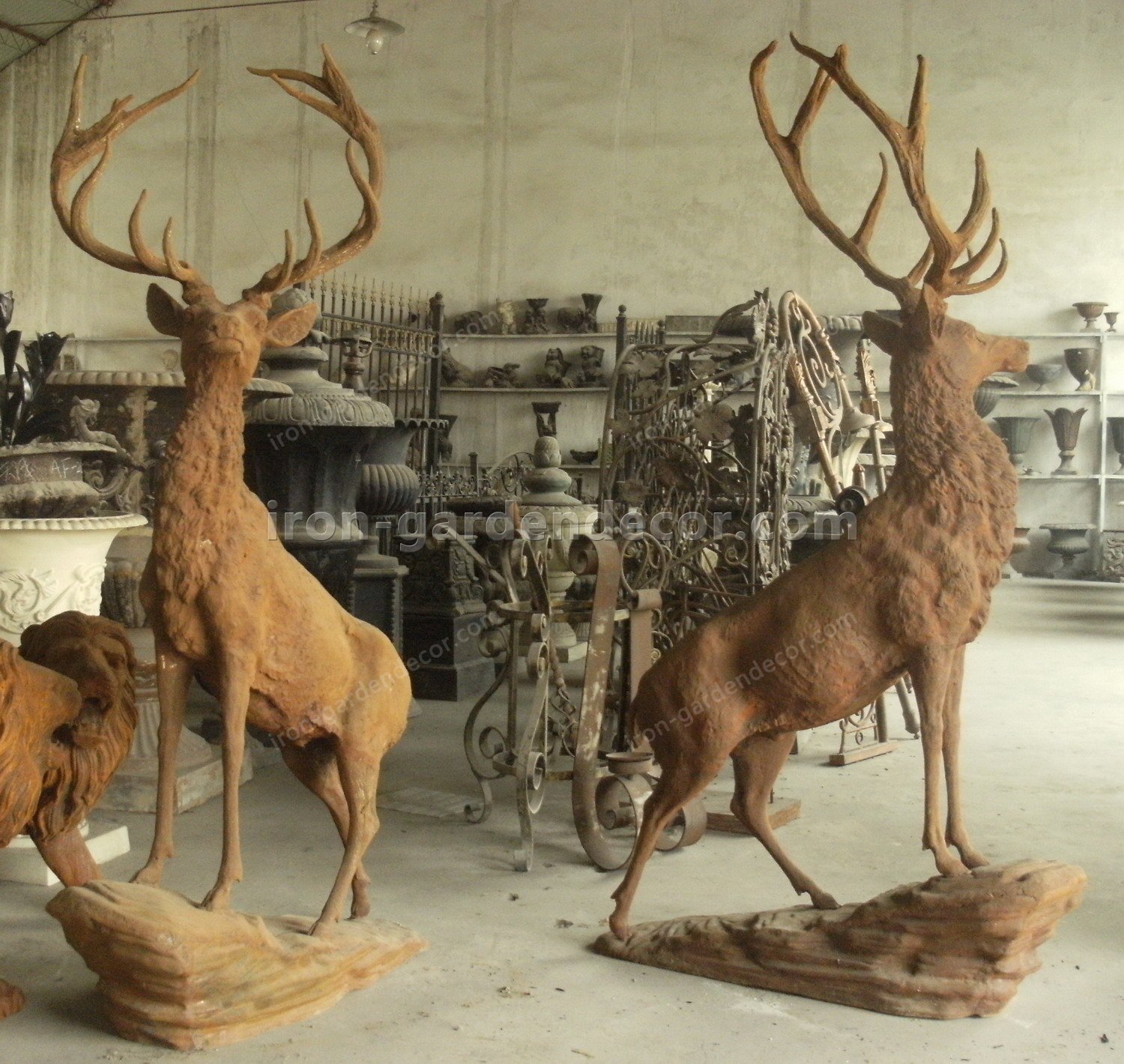 metal animal,cast iron stag,iron stags,animal_Stag_Animal-Yard art ...